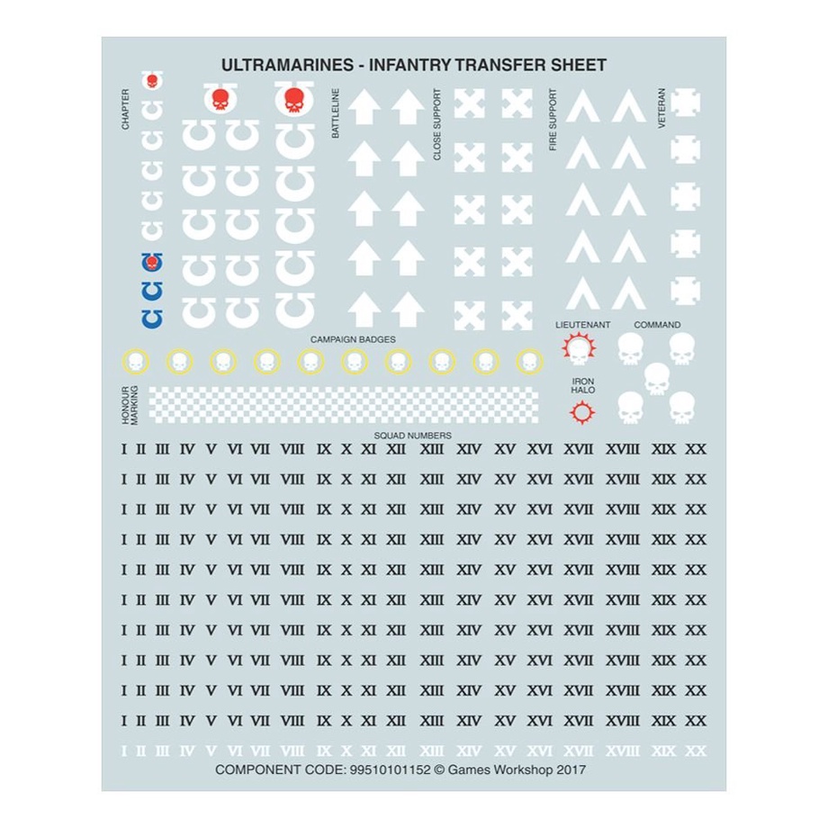 Ultramarines - Transfer Decal Sheet - Warhammer 40,000 40k Space ...