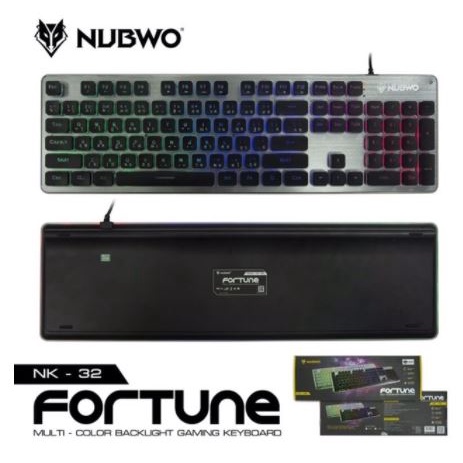 Nubwo Gaming Keyboard Fortune NK-32 คีบอร์ดเกมมิ่ง ไฟรุ้ง7สี (คีบอร์ดภาษาไทย/อังกฤษ) ประกันศูนย์ ...