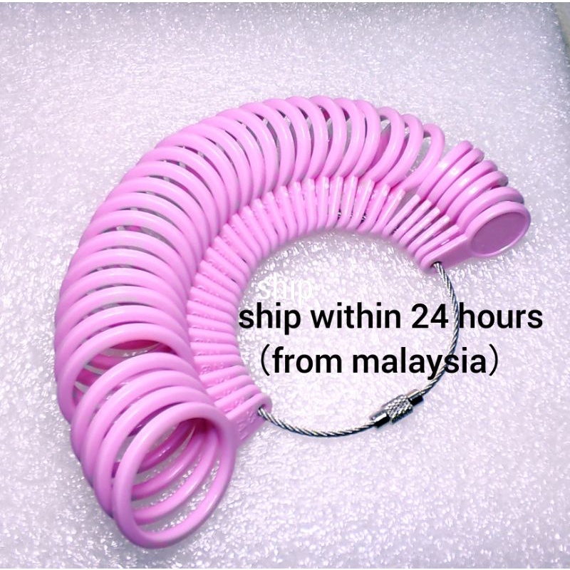 Alat Ukur Size Jari Cincin แหวนวัดขนาดนิ้ว [สีชมพู](ขนาด UK, Lilitan ...