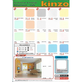KINZO (18 ลิตร) สีน้ำทาบ้าน สีอะคริลิค สีทาบ้าน และสีทาฝ้าทาเพดาน สำหรับทาภายใน ชนิดด้าน ขนาด 23 ...