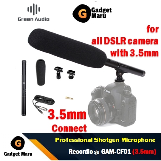 Green Audio ไมโครโฟนติดหัวกล้อง GAM-CF01 Shotgun Microphone | Shopee Thailand