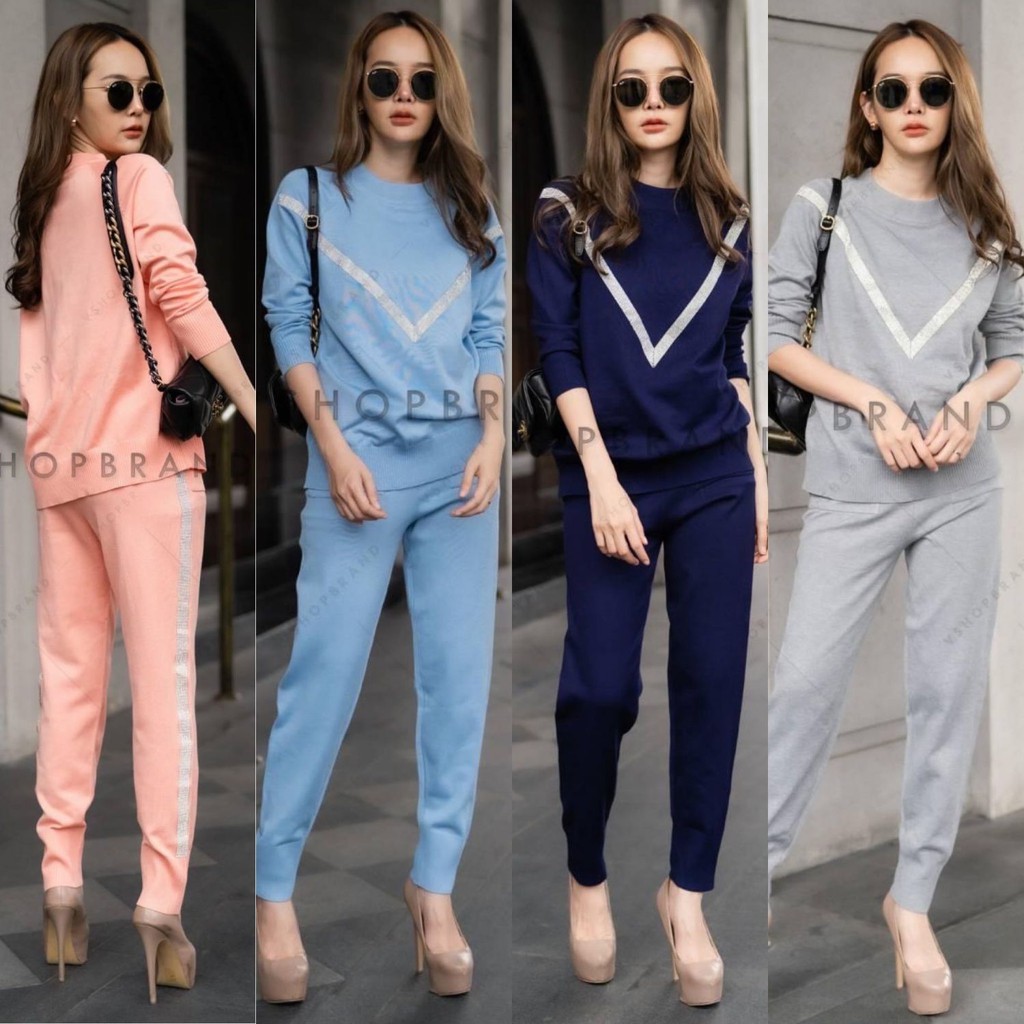 Code no:201239-Vshop งานset วอม ผ้าknit นุ่ม และนิ่มมากๆๆ ใส่สบายไม่ ...