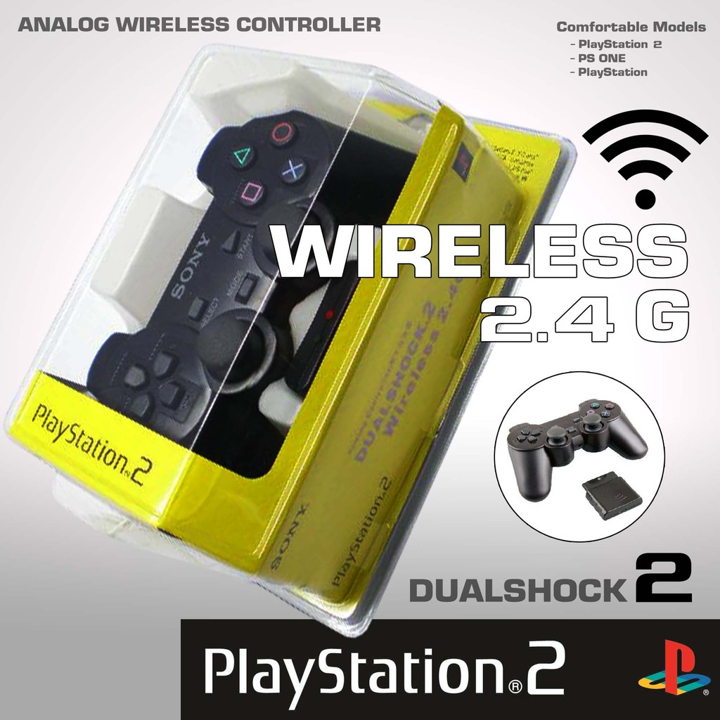 Ps2 จอย Playstation 2 PS2 Controller DUALSHOCK 2 รุ่น Wireless 2.4G (OEM) | Shopee Thailand
