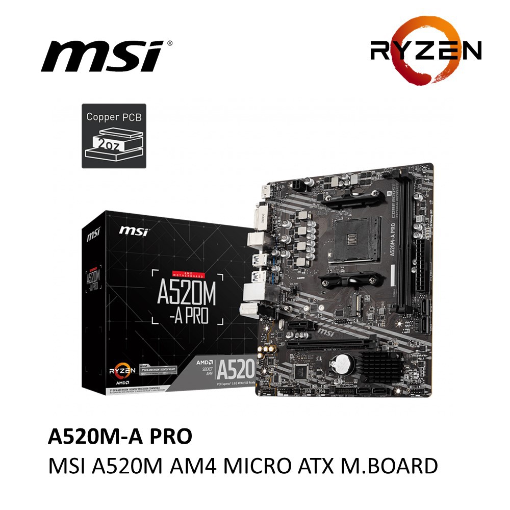 เมนบอร์ดไมโคร ATX MSI A520M-A PRO AM4 | Shopee Thailand