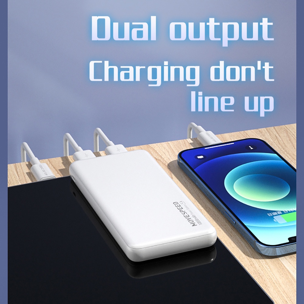 MOVE SPEED 10000mAh Power Bank Dual Input (Micro Type-C) Dual Output ...