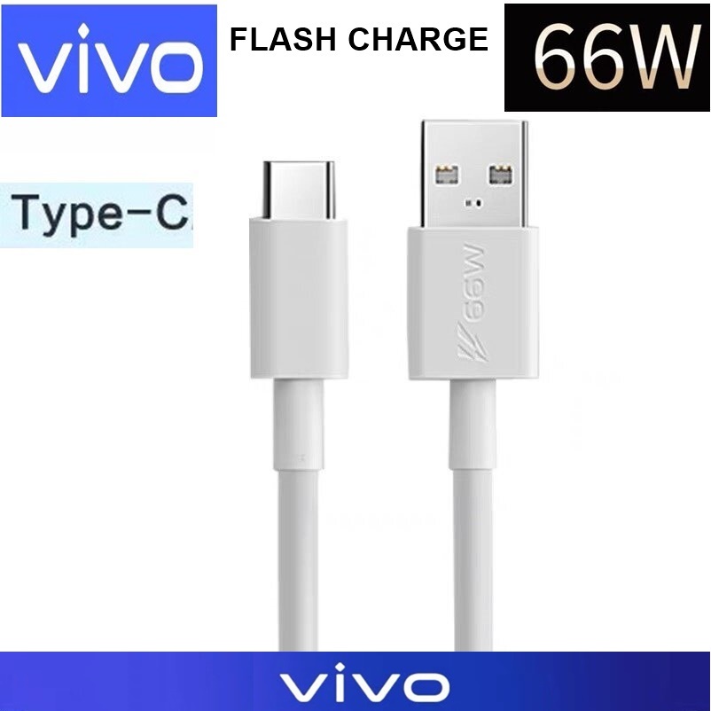 สายชาร์จแท้ VIVO USB TYPE-C 66W ใช้ได้กับมือถือหลายรุ่น เช่น IQOO3/5 VIVO V23E/V21/X70/X50/X30 ...