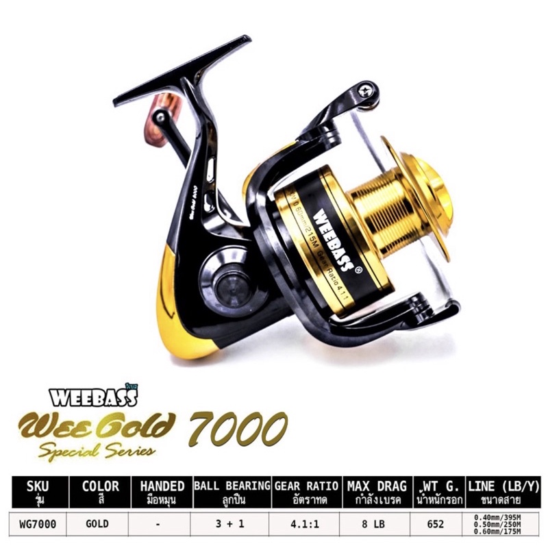 อุปกรณ์ตกปลา รอกตกปลา รอกสปินนิ่ง WEEBASS รอก - รุ่น WEE GOLD | Shopee ...