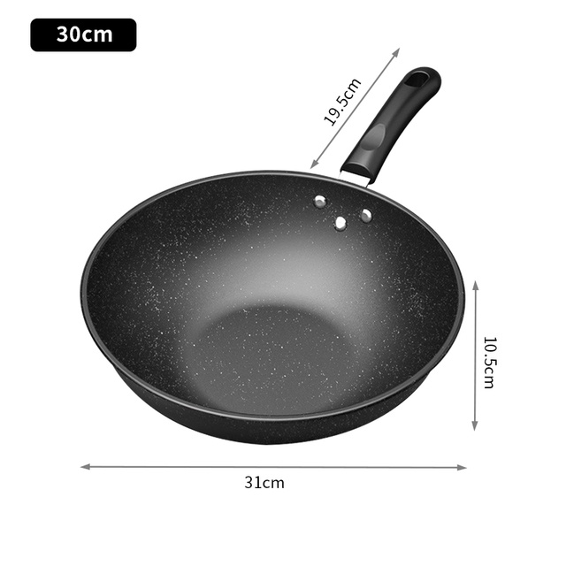 32cm Frying Pan Kitchen Cookware Nonstick Granite Wok Pans Aluminum ...