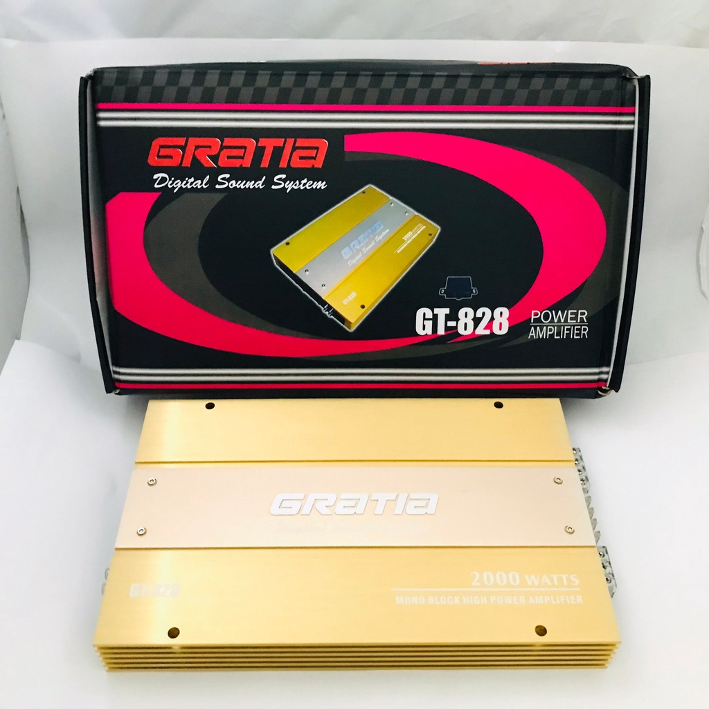 เพาเวอร์แอมป์ติดรถยนต์แรงๆดีๆ GRATIA รุ่น GT-828 CLASS D MONO BLOCK เหมาะสำหรับซับตู้สำเร็จ/ซับ ...