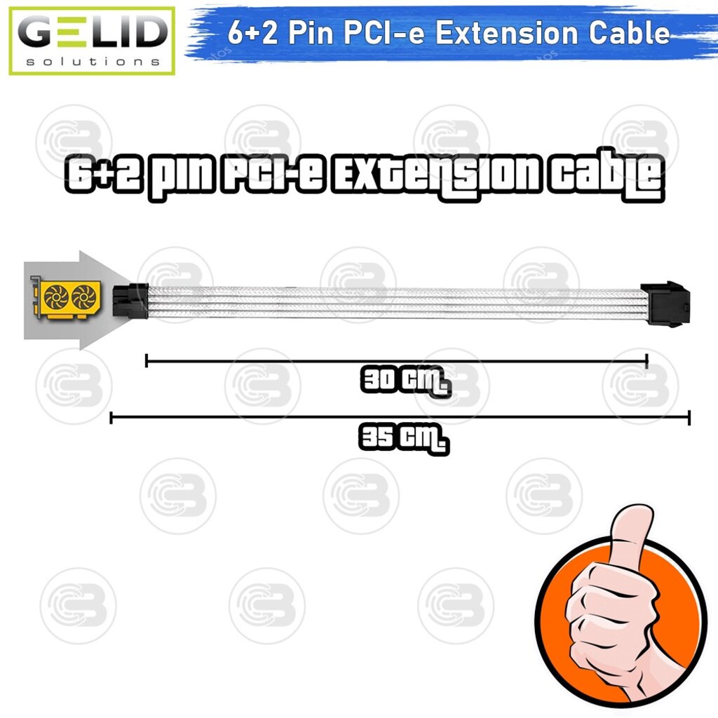 [CoolBlasterThai] GELID 6+2-Pin PCI-e EXTENSION WHITE CABLE (CA-8P-06 ...