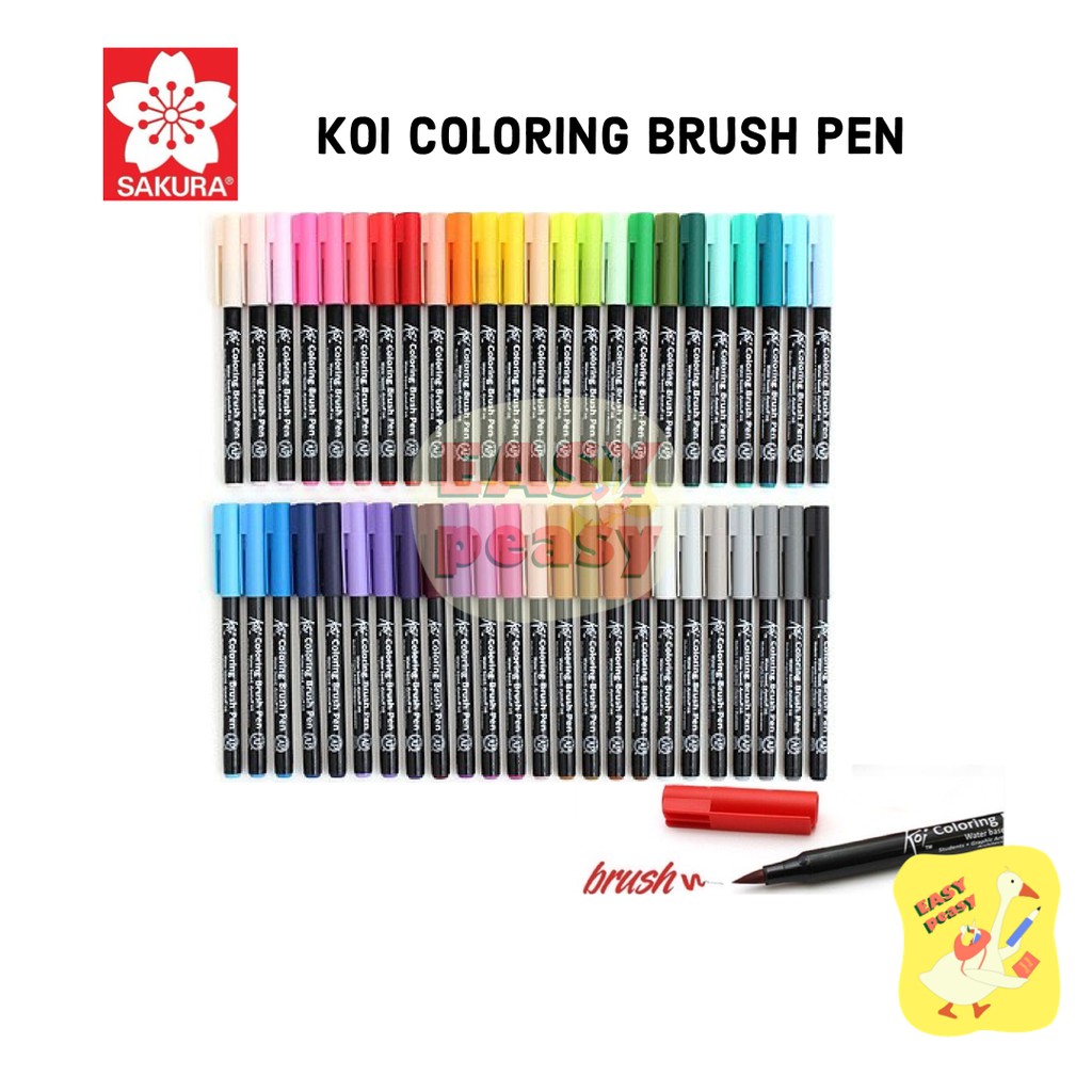 ปากกาพู่กัน Sakura Koi coloring brush pen แยกด้าม ซากุระ ครบ 36 สี ...