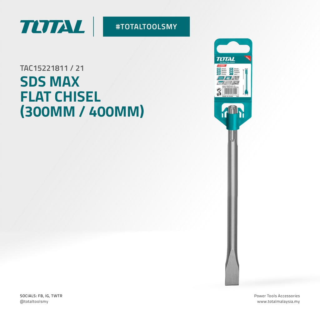 TOTAL SDS Max สิ่วแบน (300 มม./400 มม.) TAC15221811/แทค15221821 ...