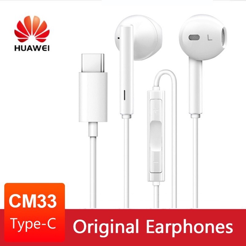 Huawei CM33 หูฟัง TYPE-C Hi-Res USB-C TYPE C ไมโครโฟน ควบคุมระดับเสียง ...