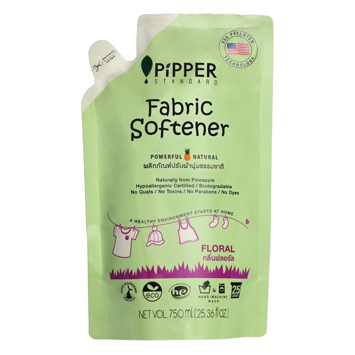 PiPPER STANDARD ผลิตภัณฑ์ปรับผ้านุ่มธรรมชาติ กลิ่นฟลอรัล แบบถุงเติม 750 ...