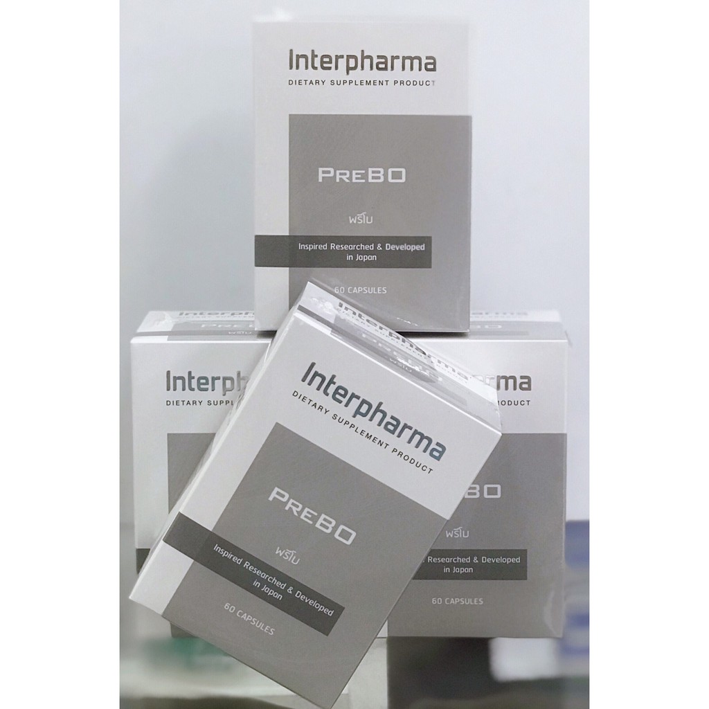 PREBO Interpharma พรีโบ 60 แคปซูล อินเตอร์ฟาร์มา อาหารเสริมช่วยเพิ่ม ...