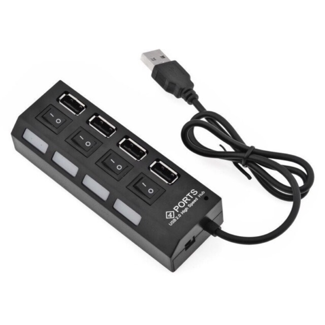 USB HUB 4 Port สวิซต์ ON/OFF USB 2.0 HUB Hi-Speed Usb 2.0 | Shopee Thailand