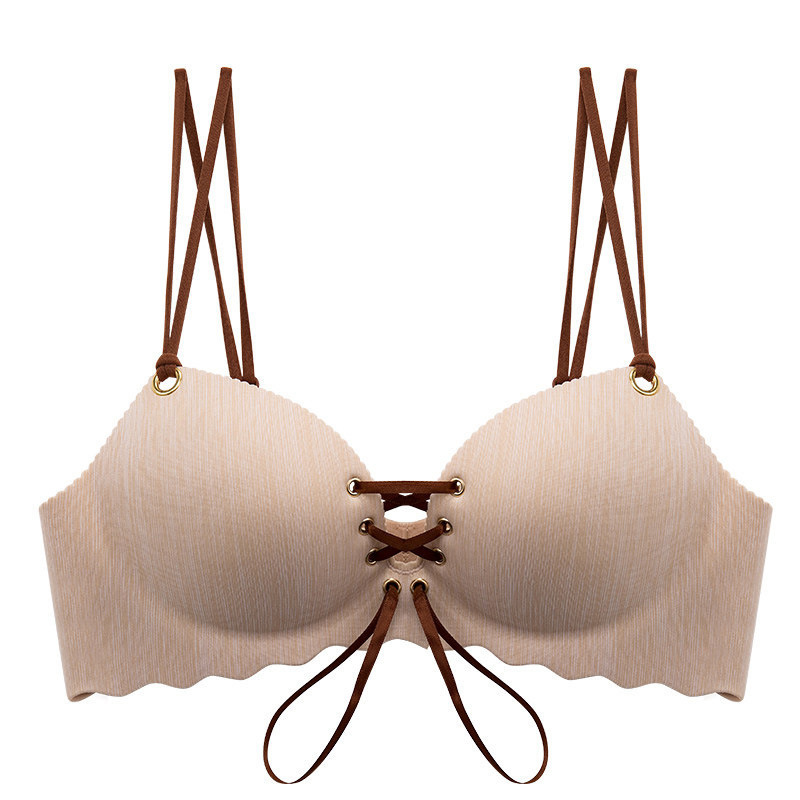 One piece seamless bra Small breasts Push-up bra Non-wired bra 3/4 cup ...