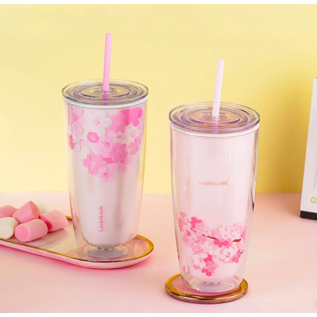 แก้วน้ำสองชั้น LocknLock - Sakura Double Wall Cold Cup 720 ml. | Shopee ...