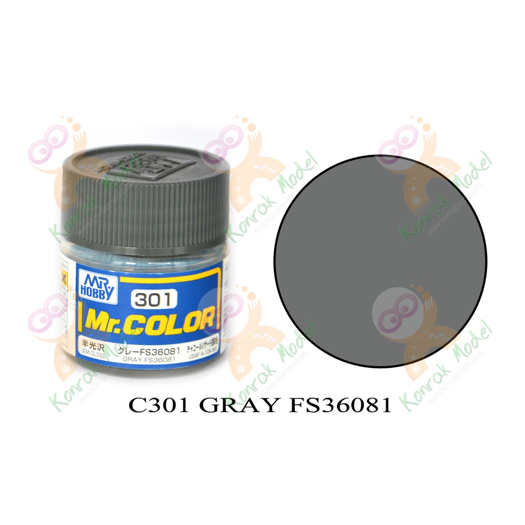 สีสูตรทินเนอร์ Mr.hobby Mr.color C301 Gray FS-36081 Semi-Gloss 10ml ...