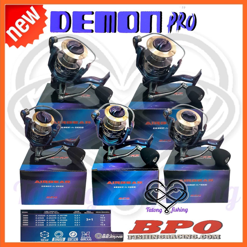 รอกตกปลา สปินนิ่ง AIRGEAR DEMON PRO แอร์เกียร์ เดม่อน โปร รอกโลหะใหม่ ...