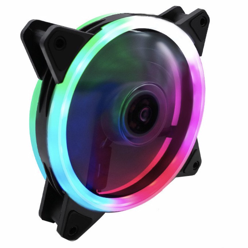 พัดลมคอม ไฟLED พัดลมเคส RGB COOL MOON 120mm 4Pin Multi-color Fan Case ...