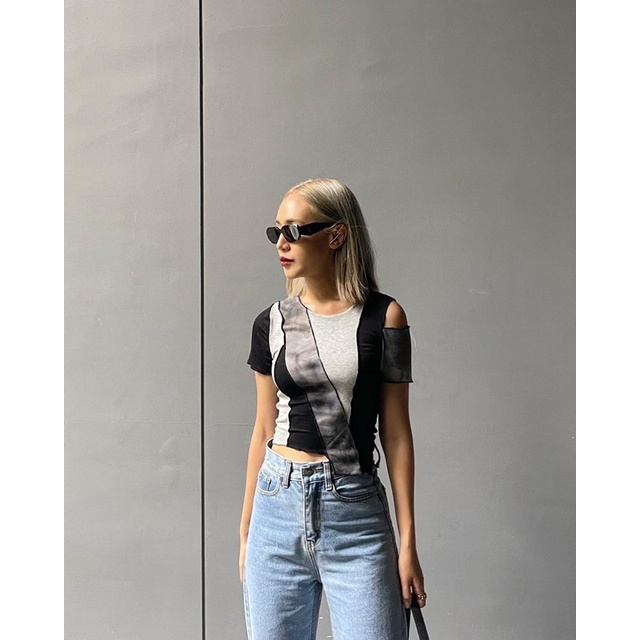 JERRY TOP in grey โชว์หัวไหล่เบาๆ | Shopee Thailand