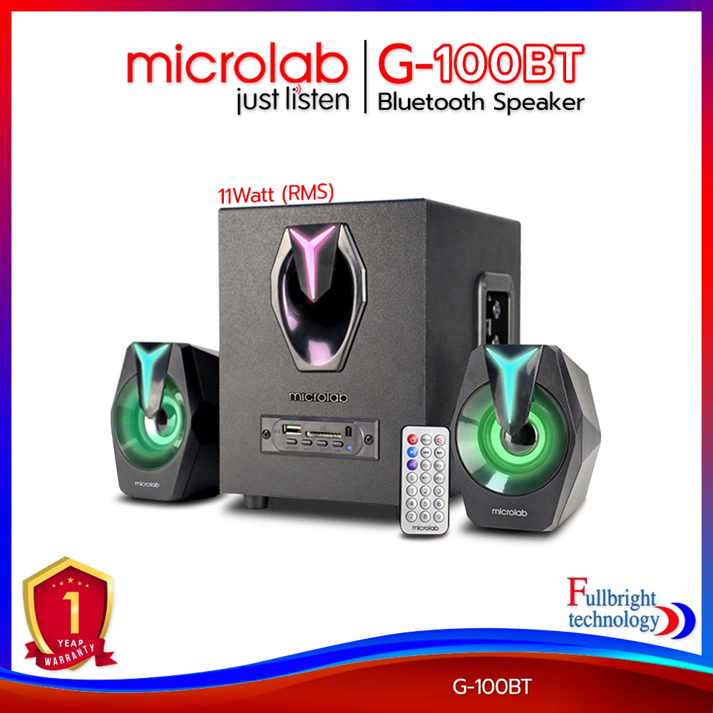 Microlab G-100BT Bluetooth Speaker 2.1 Ch 11Watt ลำโพงคอมพิวเตอร์ ระบบเสียง 2.1 รองรับบลูทูธ ...