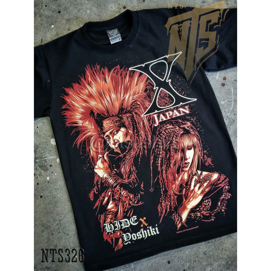 NTS 326 X Japan Yoshiki Hide เสื้อยืด ลายวงดนตรี ซิลค์สกรีน ผ้าคอตตอน ...