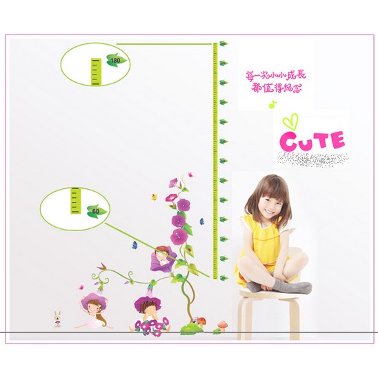 Wall sticker สติ๊กเกอร์ติดผนัง วัดส่วนสูง สติ๊กเกอร์วัดส่วนสูง ...