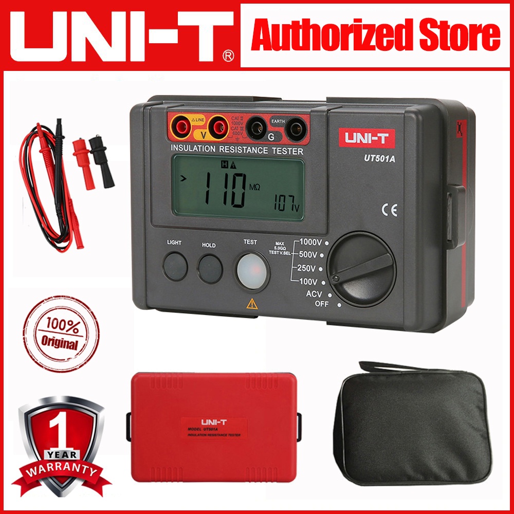 UNI-T UT501A 1000V Insulation Resistance Tester 2000 Count LCD Display ...