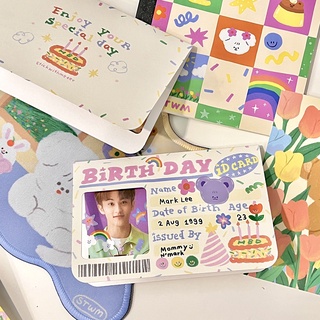 Folded Birthday id card การ์ดวันเกิดแบบพับใส่รูปได้ | Stickwithme4ev ...