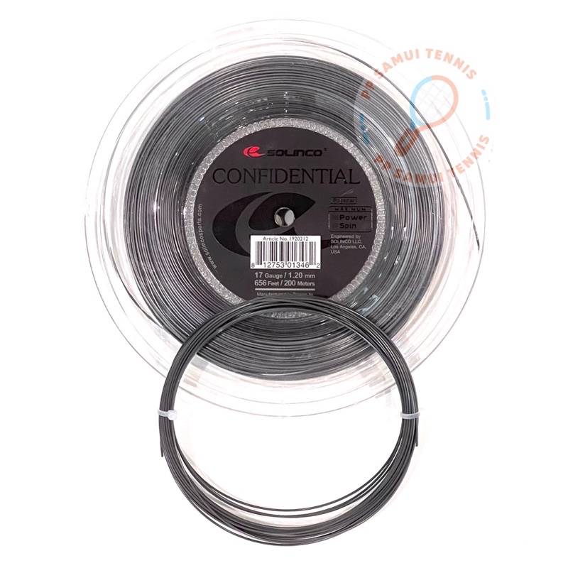 เอ็นเทนนิส tennis string Solinco Confidential 12 เมตร ของแท้ พร้อมส่ง ...