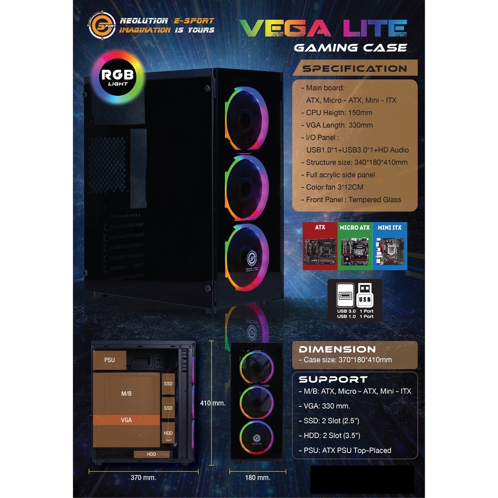 Vega Lite Gaming Case Neolution E-sport | Shopee Thailand
