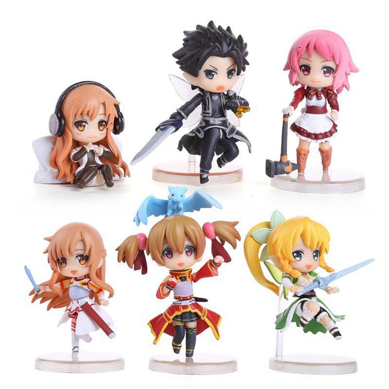 (แท้/มือ2) Sword Art Online SAO Kirito Mini Chibi Figure Lisbeth Toy ...