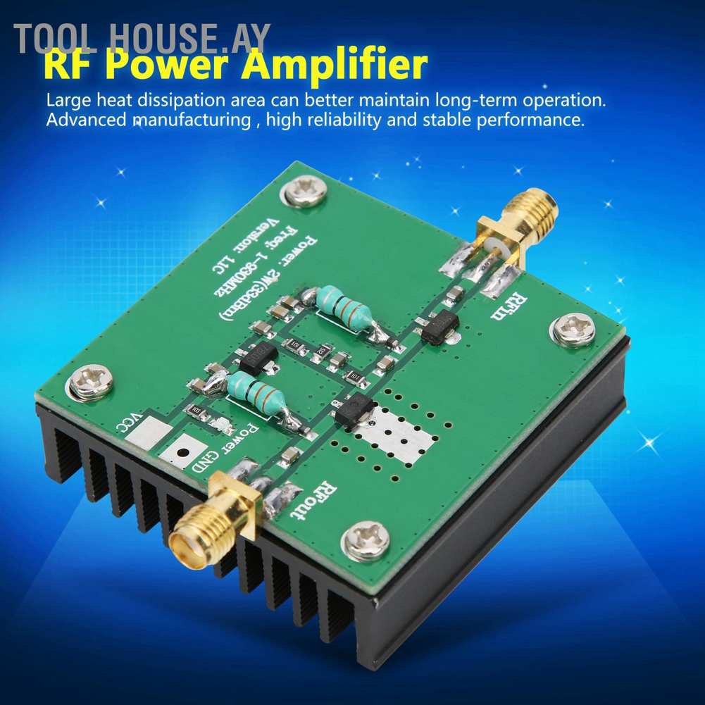 12V DC RF Power Wideband Amplifier Amplification Module 1-930MHz ...