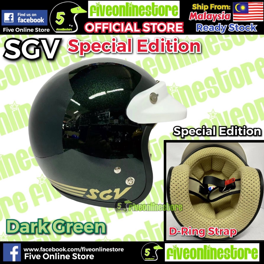หมวกกันน็อค SGV 99 Size L 60 Regular & Special Edition SGV99 สีเขียว สี ...