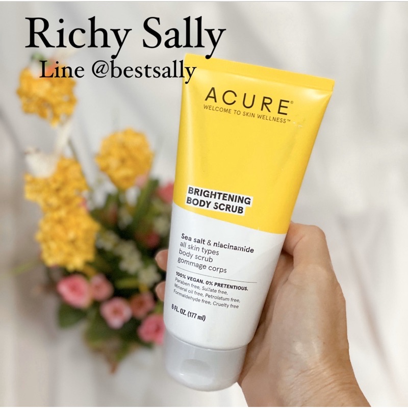 Acure Brightening Body Scrub, 6 fl oz (177 ml) สครับขัดผิวกาย ผิวเนียน ...