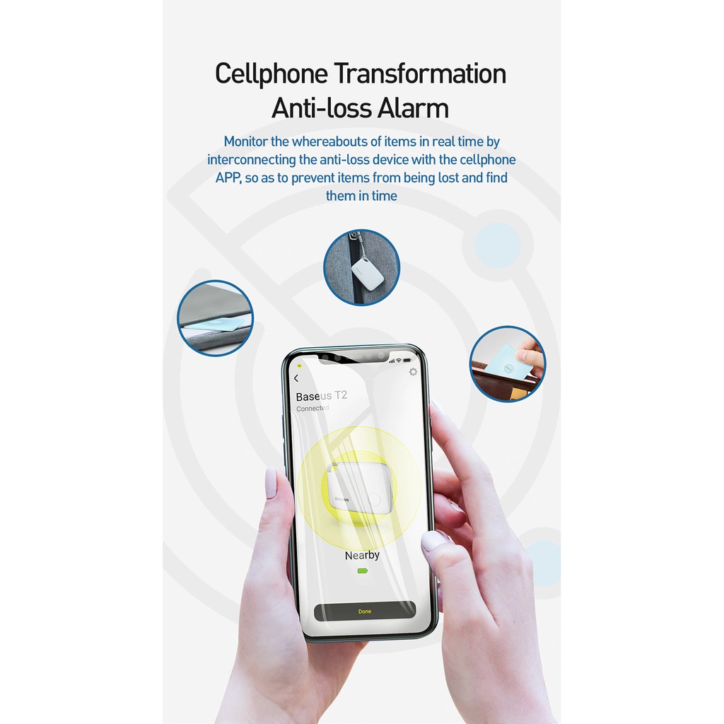 Baseus T2 Wireless Smart Tracker Anti-lost Alarm) อุปกรณ์ช่วยหาของในที่ ...