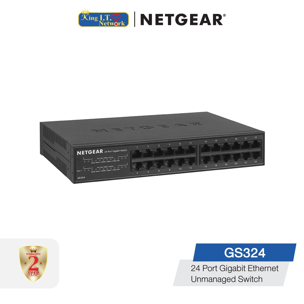 NETGEAR (GS324) 24-Port Gigabit Ethernet Unmanaged Switch - Desktop ...