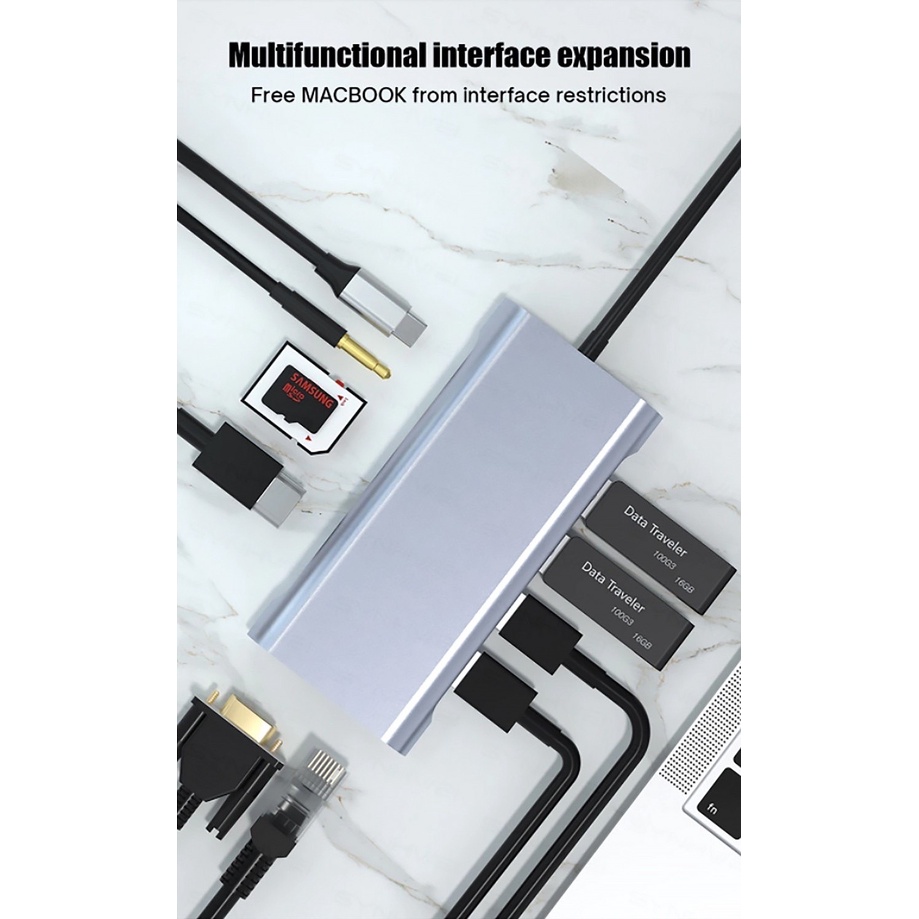 OKER Multi-Port Type-C Hub 11in1 Docking Station ฮับ USB Type-C มัลติ ...