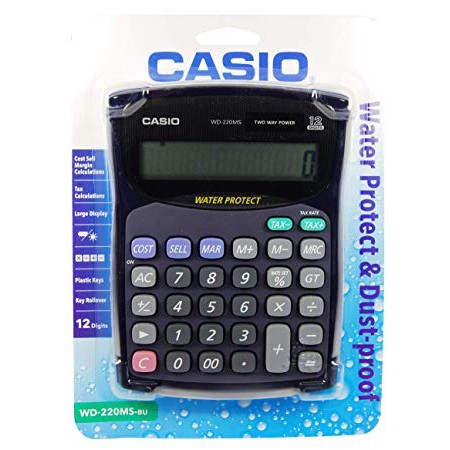 เครื่องคิดเลขกันน้ำ Casio WD-220MS -BU ของแท้ ประกันศูนย์ 2 ปี | Shopee Thailand