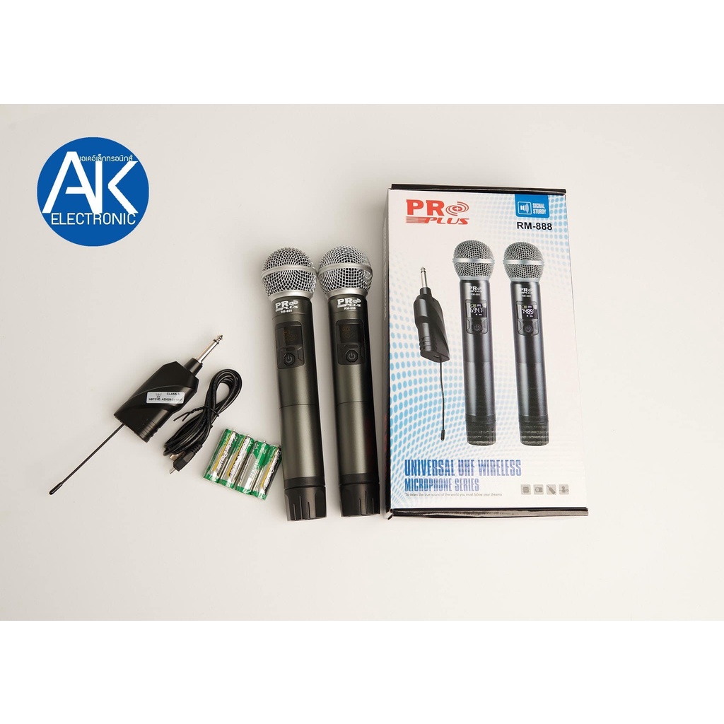 ฟรีค่าส่ง ไมค์ลอย PROPLUS RM888 UHF ไมค์ลอยคู่ ไมค์โครโฟนไร้สาย ปรับ ...