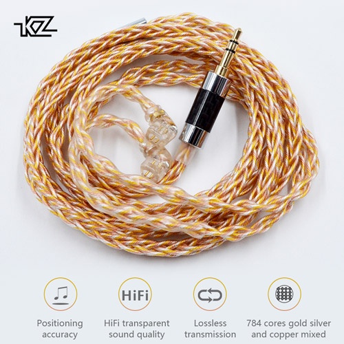 สายหูฟัง KZ สายอัพเกรด KZ Gold Silver and copper mixed (784 core ...