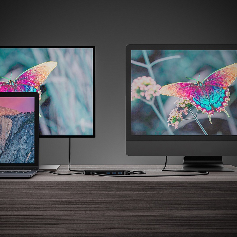 ฮับ USB 3 0 Type C 4K VGA SD TF อเนกประสงค์ 5Gbps SSD HDD | Shopee Thailand