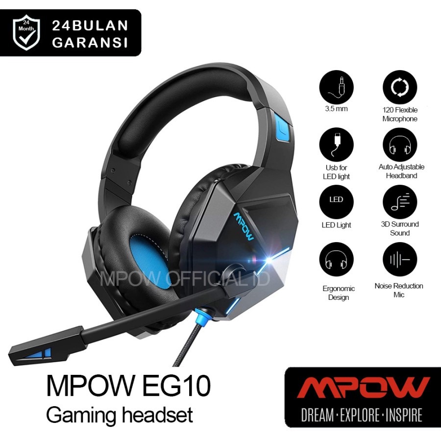 Mpow EG10 ชุดหูฟังเกมมิ่ง รับประกัน 2 ปี | Shopee Thailand