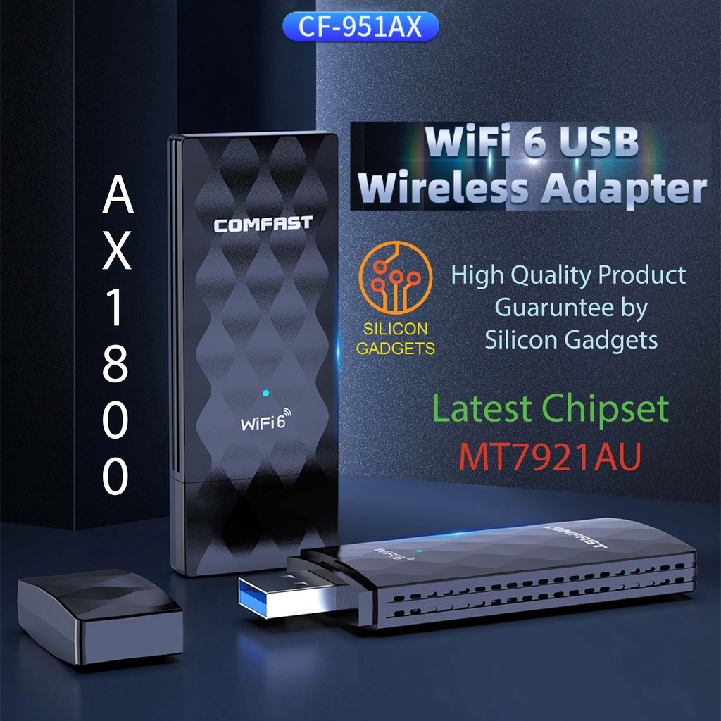 USB Wifi6 Adapter AX1800 Comfast CF-951AX 2.4GHz/5GHz Dual Band USB 3.0 ...