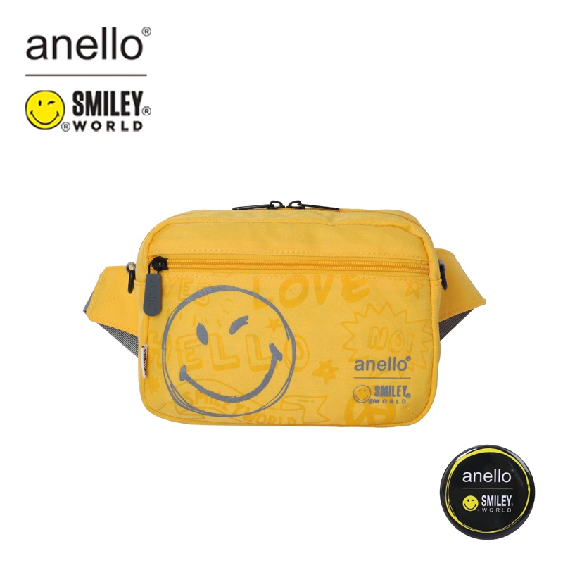 แบบใหม่ พร้อมส่ง กระเป๋าสะพายข้าง anello x SMILEY แบบ 3IN1 คาดอกได้คาด ...