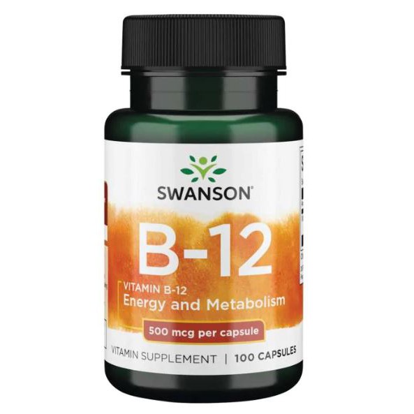 Swanson Premium Vitamin B12 500 mcg [ 100 เม็ด ] Vitamin b-12 วิตามินบี ...