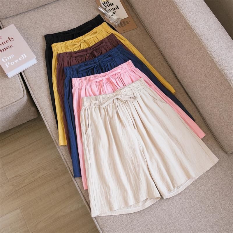 กางเกงสามส่วน ผ้าลินินผสมผ้าฝ้าย ขาสั้น CC001 | Shopee Thailand