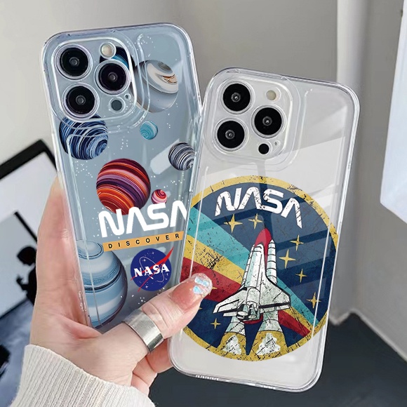 เคสโทรศัพท์มือถือ TPU ใส ทรงสี่เหลี่ยม กันกระแทก ลายดาวเคราะห์ NASA ...